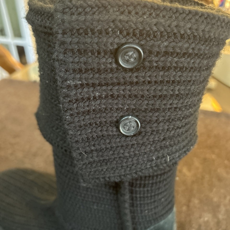 UGG Black Crochet Cardy Knit Sweater Knee High Winter Boot 5819 Womens ...