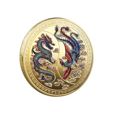 Dragon Phoenix Coin Chinese Souvenir Commemorative Lucky China ...