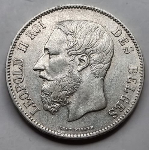 Belgium Leopold II Silver Coin 5 Francs 1873 | eBay