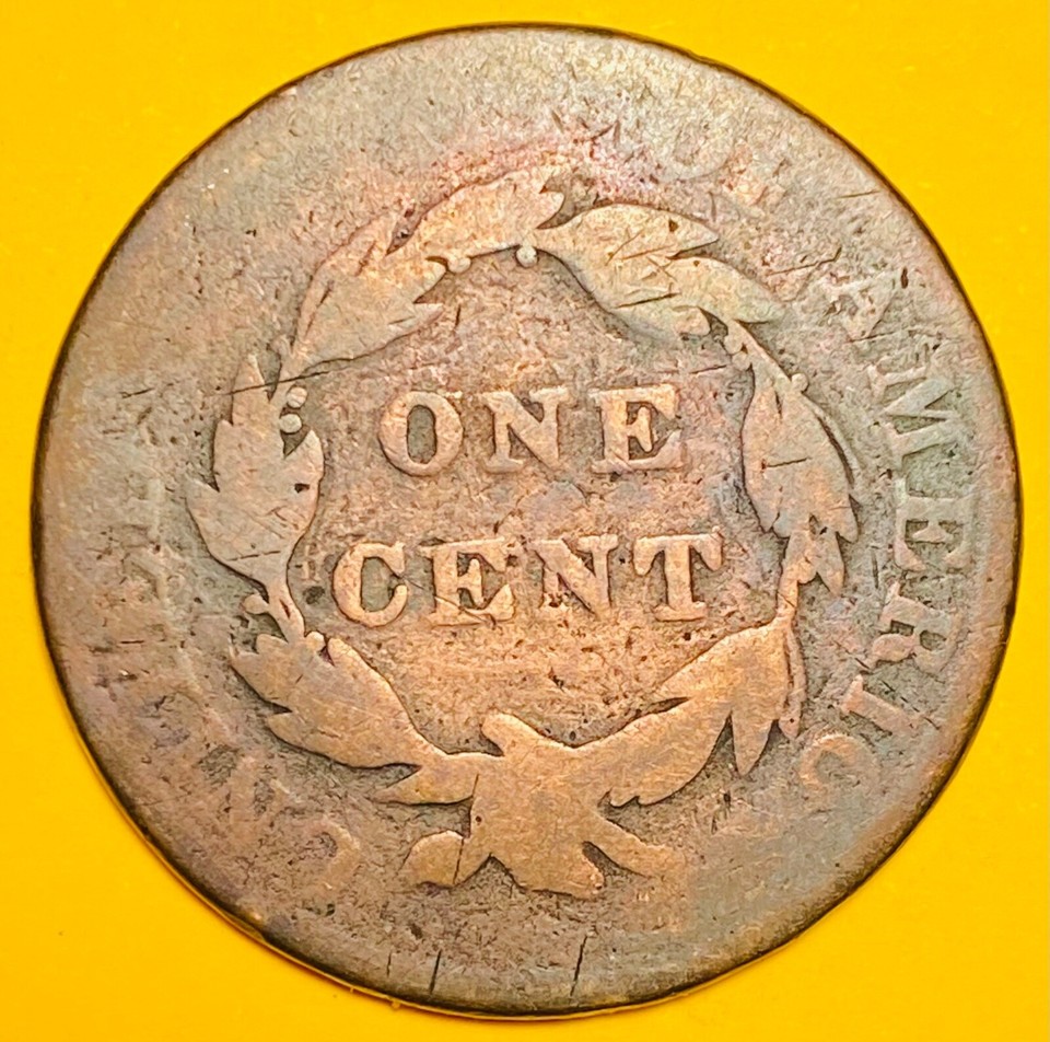 1822 U.S. CORONET HEAD LARGE CENT COPPER PENNY 1c COIN (VG-Very Good ...