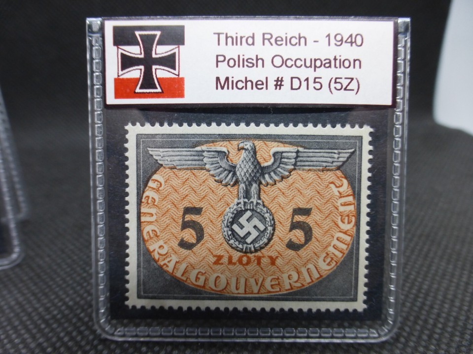 Nazi Germany 1940 WW2 2 Stamps Polish Occupation Third Reich Relic Rare ...