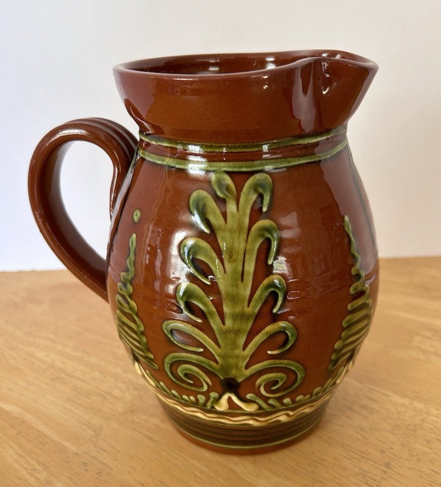 SJ Pottery Redware Bethel Missouri Pitcher | eBay