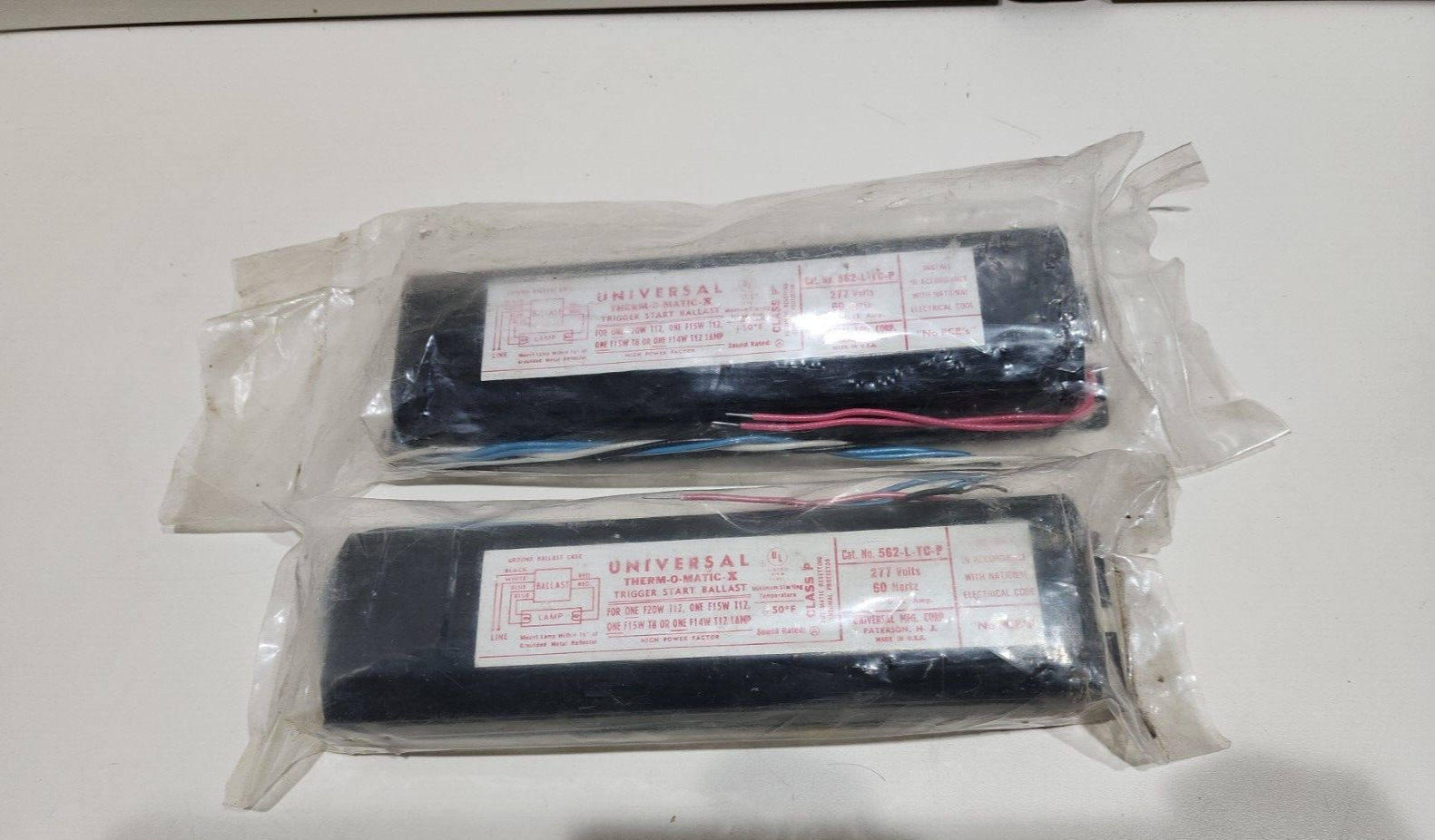 2 UNIVERSAL 562-L-TC-P TRIGGER BALLAST F20W T12, F15W T12, F15W T8, F14 ...