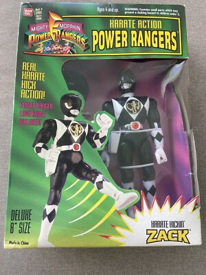 Karate Action Black Ranger Zack (Vintage MMPR Power Rangers, Bandai ...