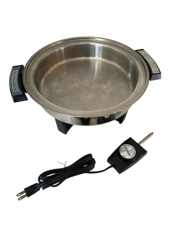 Towncraft Stainless 11” Electric Liquid Oil Core Skillet #17450 900W ...