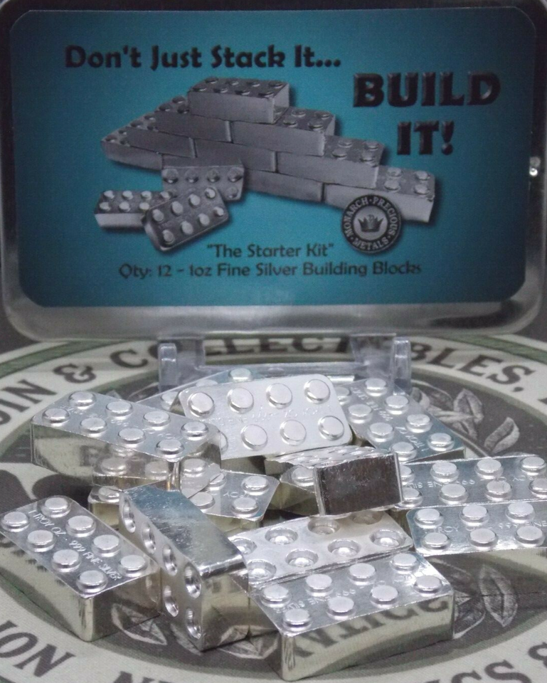 Monarch Metals 1oz .999 Fine SILVER Building Blocks Bar "Lego ...
