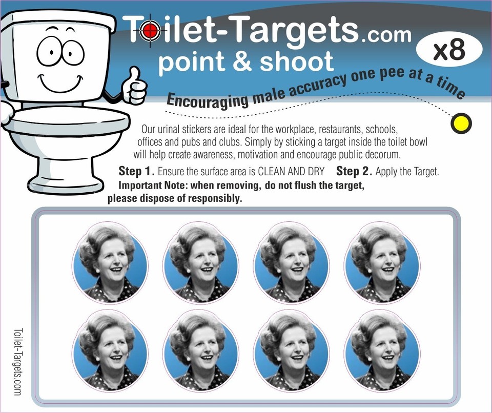 Toilet Target Vinyl Stickers urinal bathroom pub bar training cleaning ...