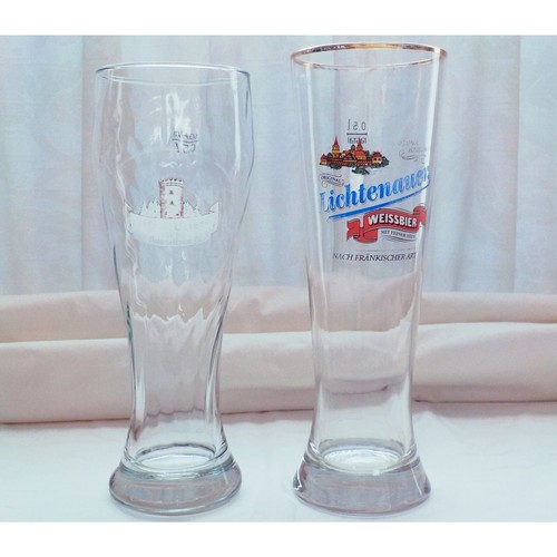 Weißbier Weissbier German Wheat Beer Glass Lichtenauer 0.5L Lot of 2 | eBay