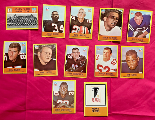 1967 Philadelphia LOT OF 12 ATLANTA FALCONS Team Set Nobis ROOKIE + Set Break | eBay