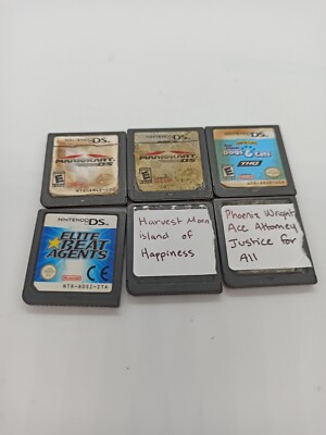 Nintendo DS Game Lot (Ace Attorney, Harvest Moon, Mario) NO LABEL ...