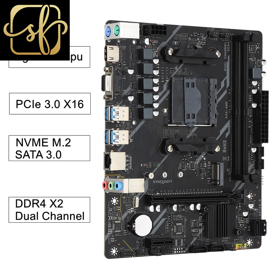 A320 Kit AMD Ryzen R5 2600 Cpu DDR4 16GB 3200Mhz Memory A320M ...