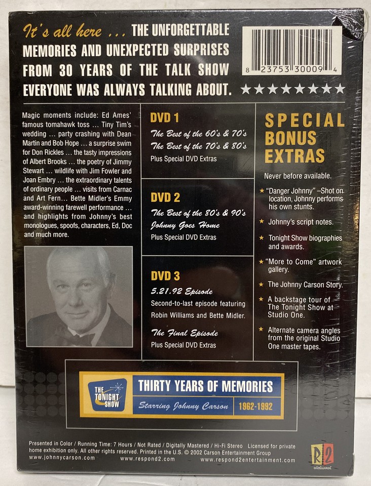The Ultimate Johnny Carson Collection (DVD, 2003, 3-Disc Set) Tonight ...
