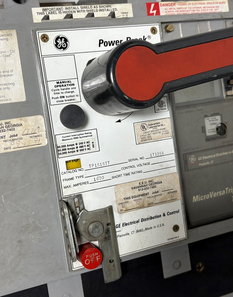 GE Power Break 1600A TP1616TT Circuit Breaker 1600 Amp 600V 3P General ...