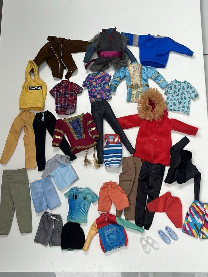 Barbie Ken Clothes Bundle Tops Shorts Shoes Accessory Mattel Fashion ...