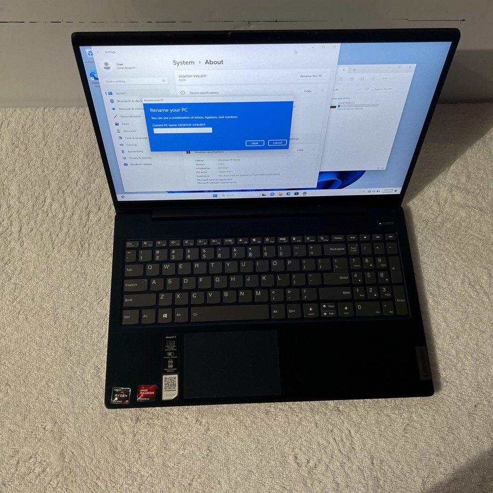 Lenovo Ideapad 5 Ryzen 7 5700u 16gb RAM 512gb SSD Radeon GPU Win 11 Pro ...
