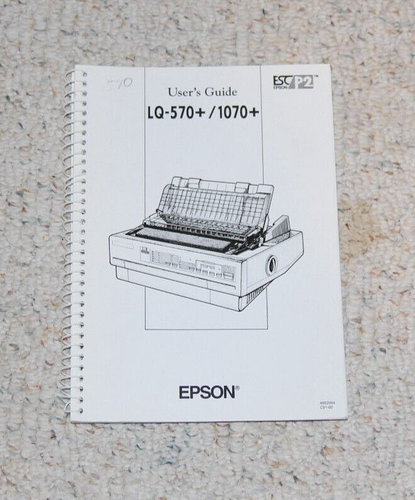 Epson User's Guide LQ-570+/1070+ Manual For 24-Pin Dot Matrix Printer ...