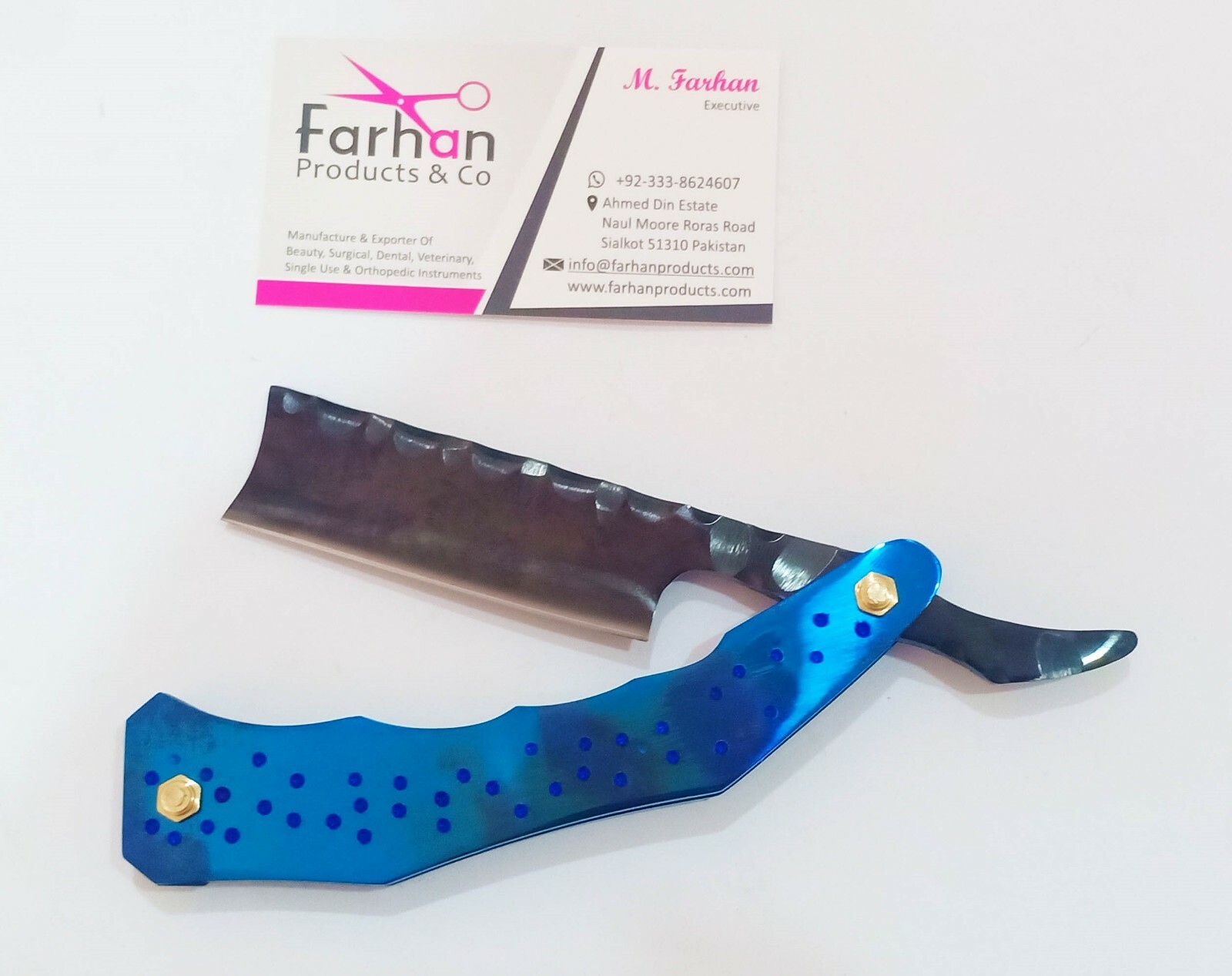 Custom Straight Razor Knife Blue and Black | eBay