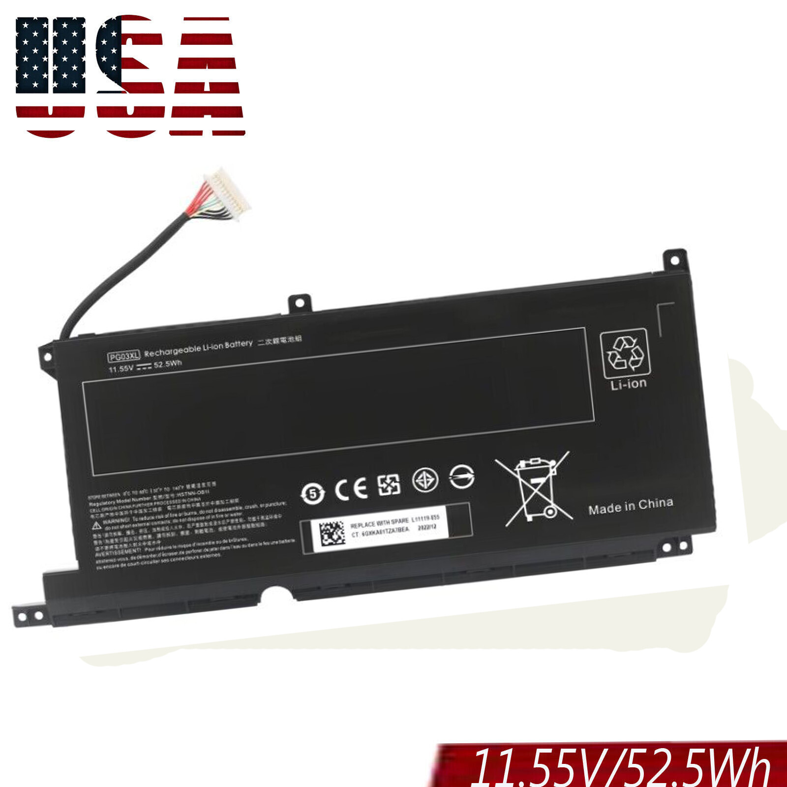 New Laptop PG03XL Battery for HP Pavilion Gaming 15-DK L48430-AC1 ...