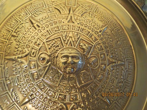 Alpaca/German Silver Aztec Calendar Plate with Mother of Pearl | eBay