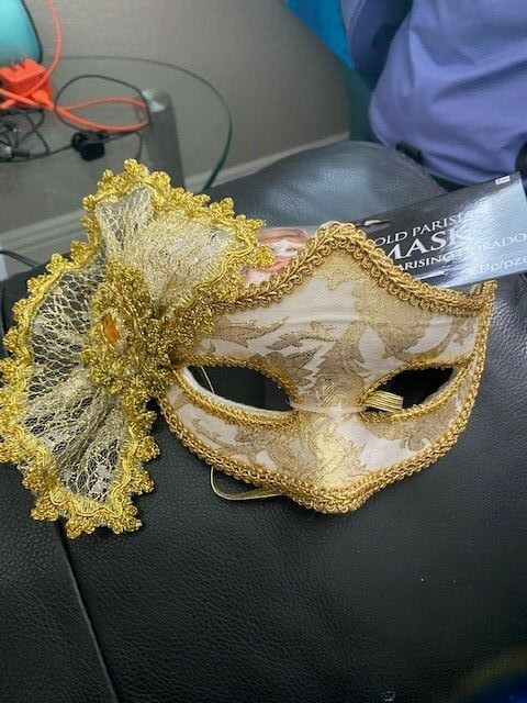 Gold Parisian Mask Mardi Gras Masquerade Mask New!!! | eBay
