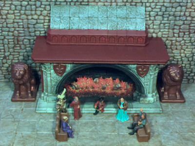 Painted Extra Large, Great Fireplace - Works with Dwarven Forge & DnD D ...