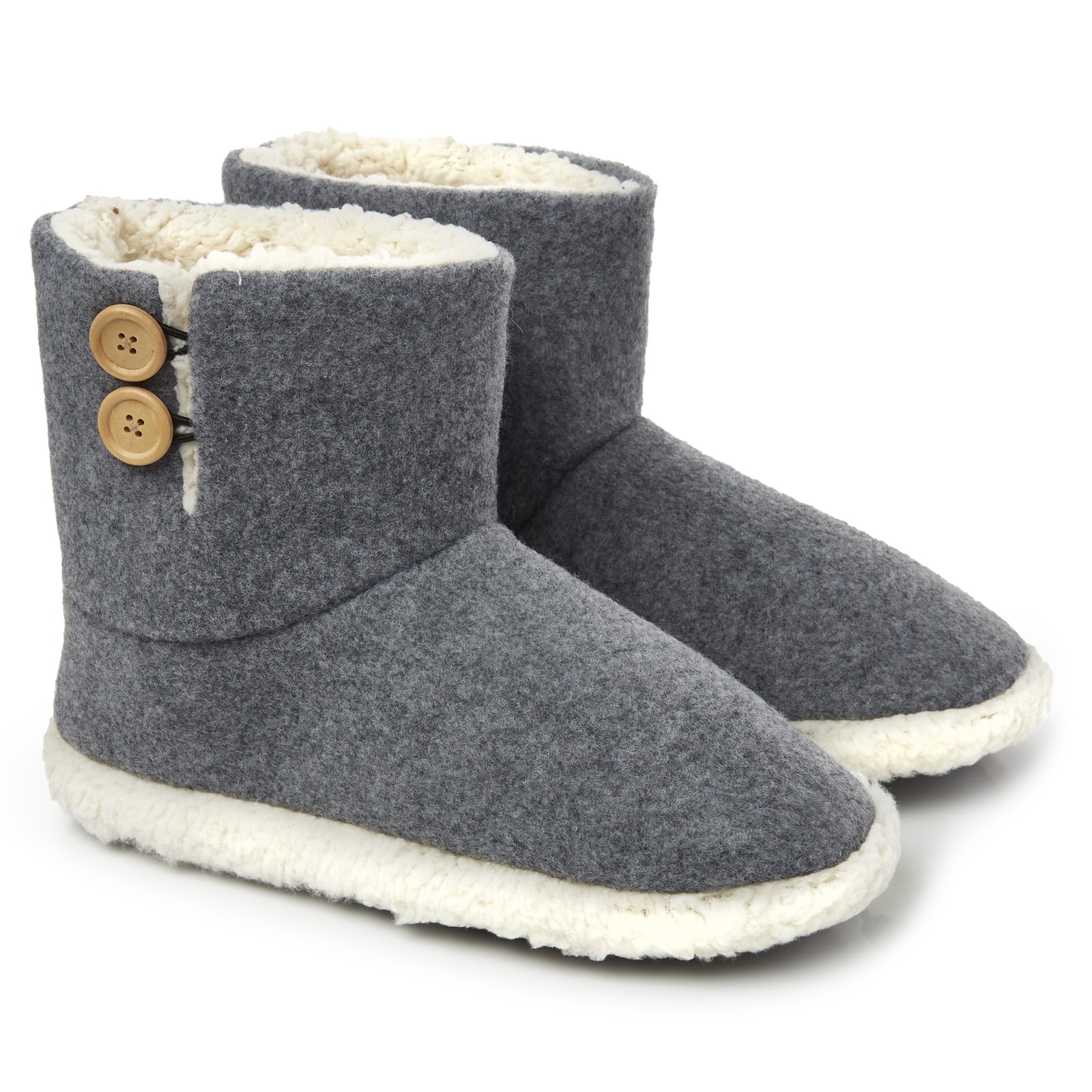 Dunlop Mens Botton Bootie Slippers Slip On Warm Lining Comfortable ...