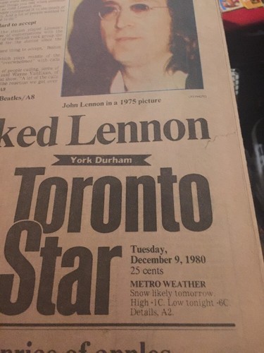The Toronto Star Newspaper December 9 1980 John Lennon | eBay