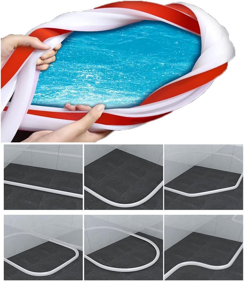 2M Silicone Shower Threshold Water Barrier Bathroom Bath Edging Seal ...
