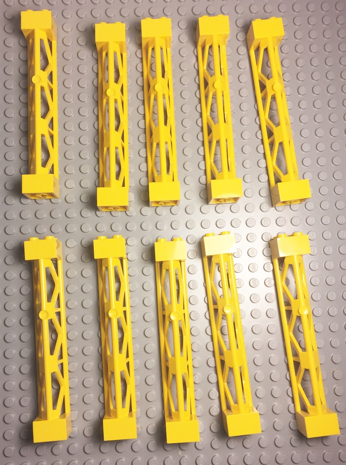 Lego 10 Pieces Yellow Support 2x2x10 Girder Triangular Vertical / City ...
