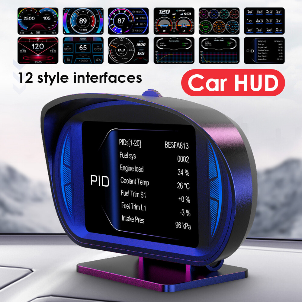 OBD2+GPS HUD Gauge Head Up Display Car Digital Odometer Alarm Boost ...