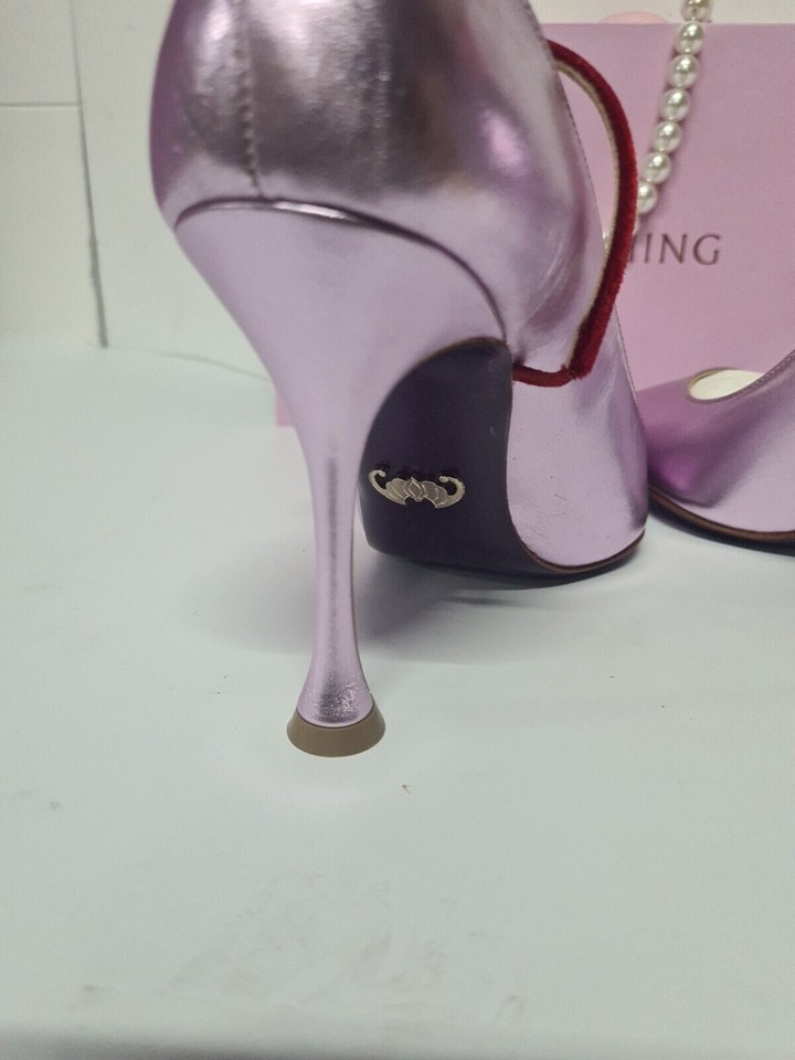 Women's High Heels Leather Shoes Mary Ching Jacqueline 105 Pink Size ...