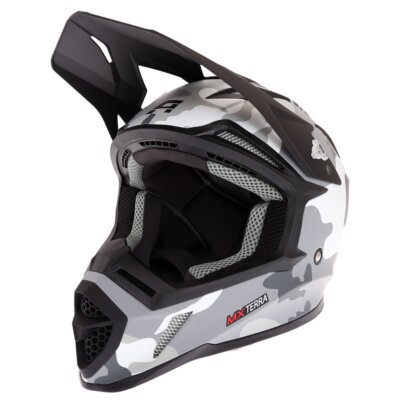 Akito MX Terra Motocross Off Road MX Helmet Matt Camo White | eBay UK