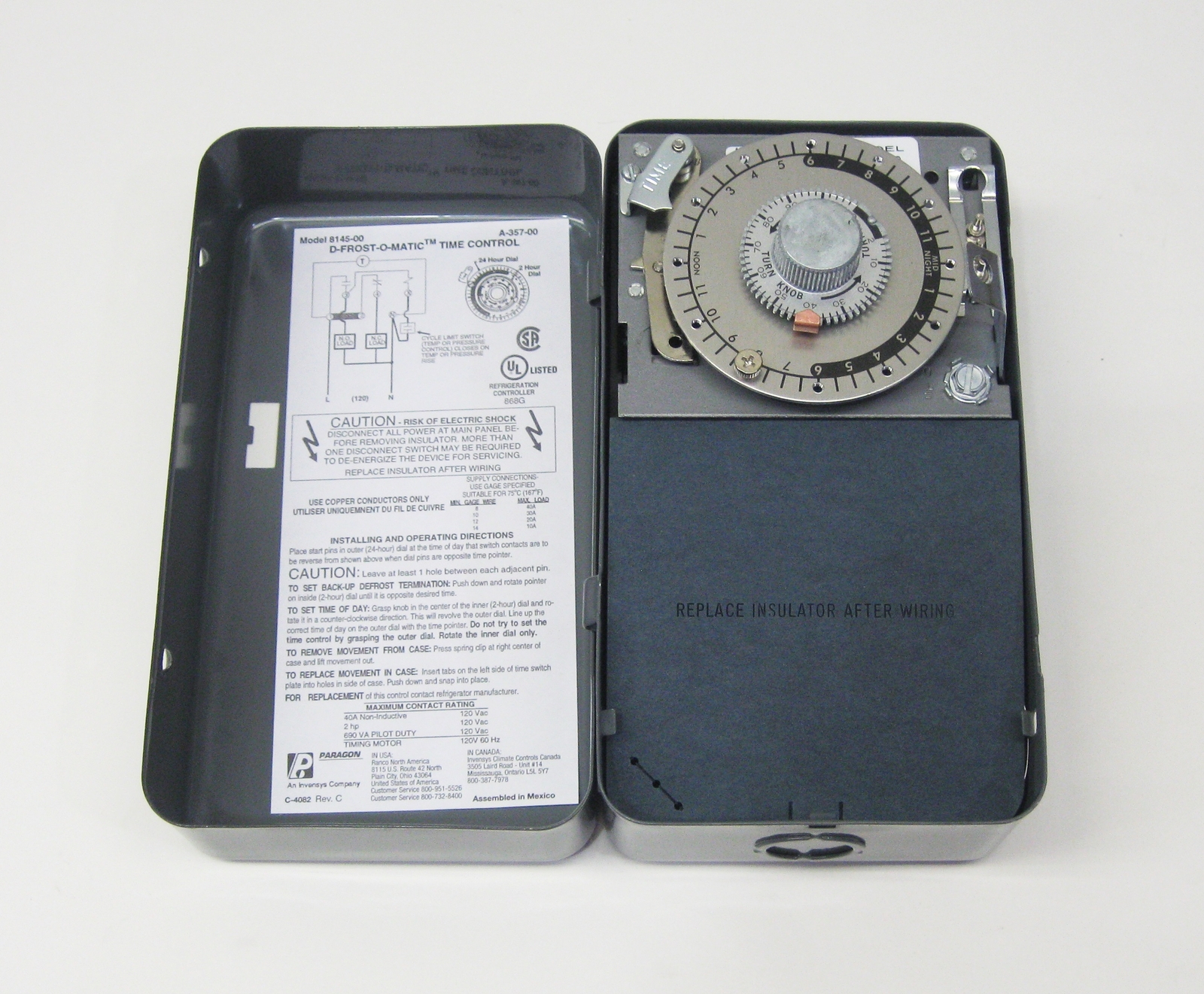 Paragon 8145-00 Defrost Control Commercial Refrigeration Timer ...