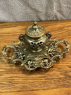 Fabulous Antique Geschutzt Art Nouveau Inkwell Victorian Porcelain ...