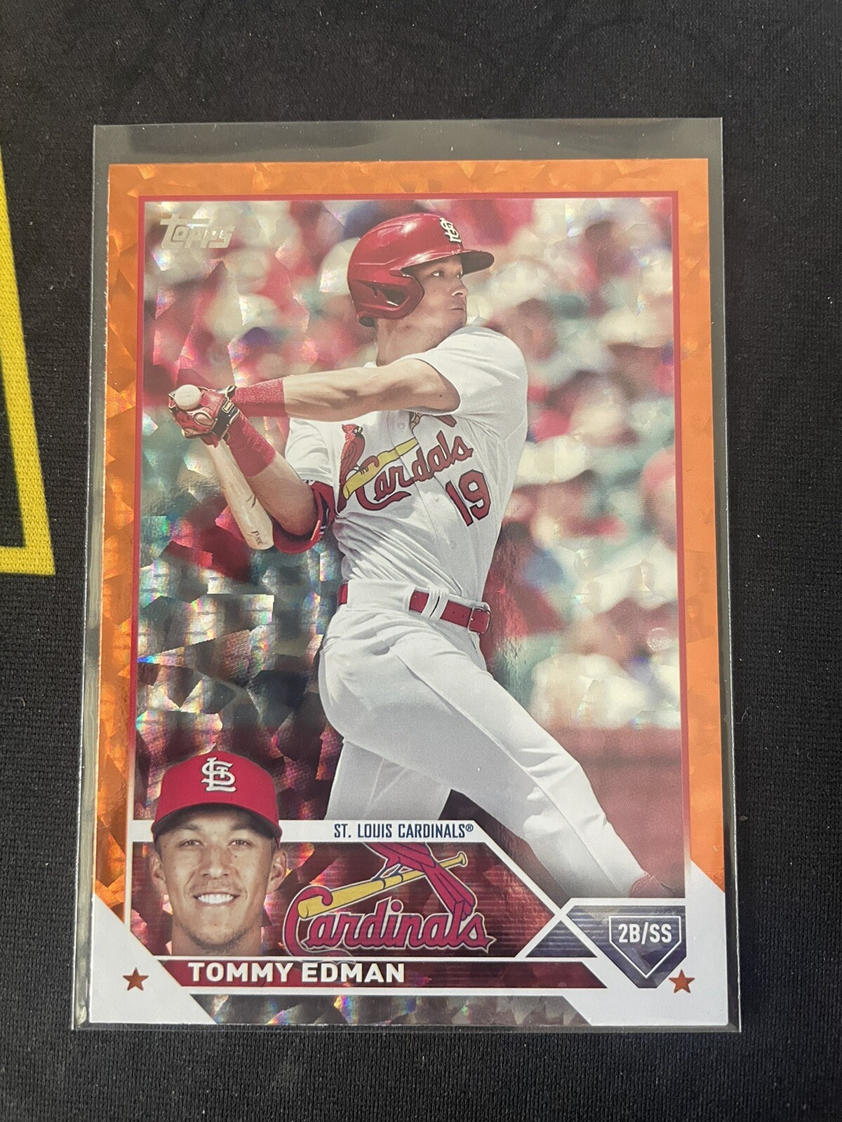 Tommy Edman 2023 TOPPS SERIES 1 ORANGE FOIL PARALLEL #d /299 ST. LOUIS ...