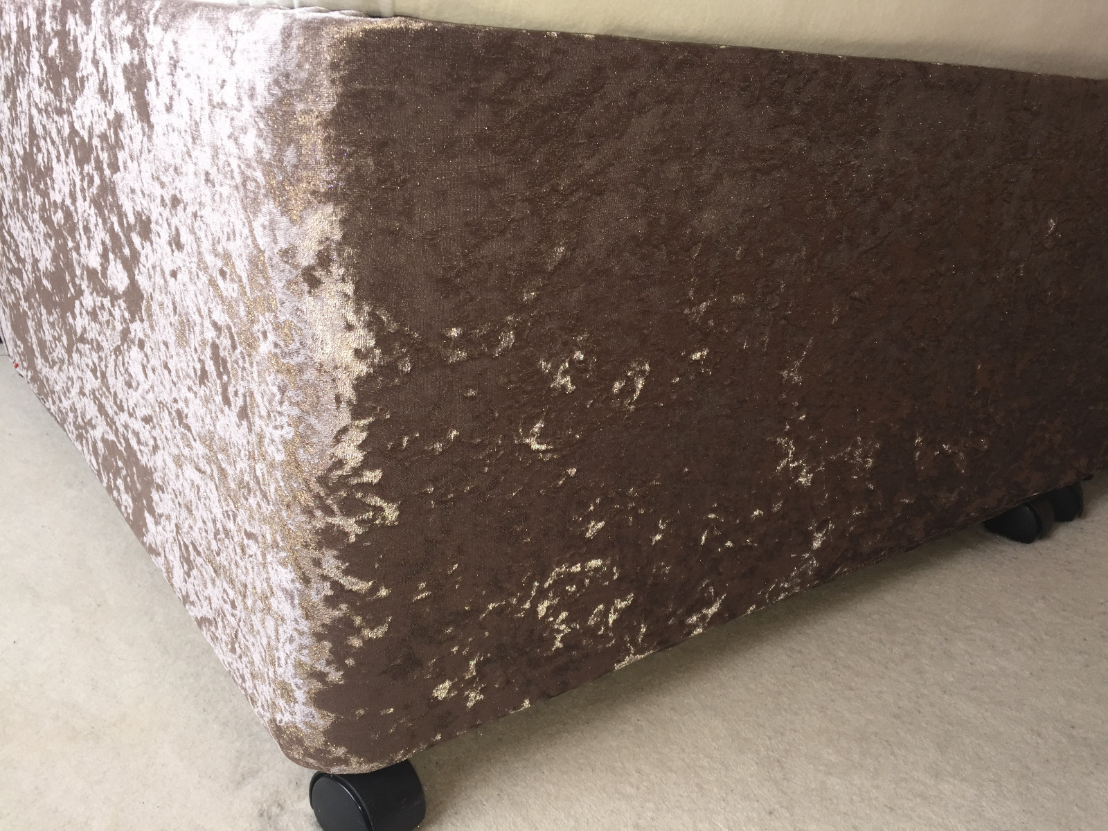 MANY COLOURS! Elasticated Fitted Divan Base Cover/ Bed wrap CRUSHED ...