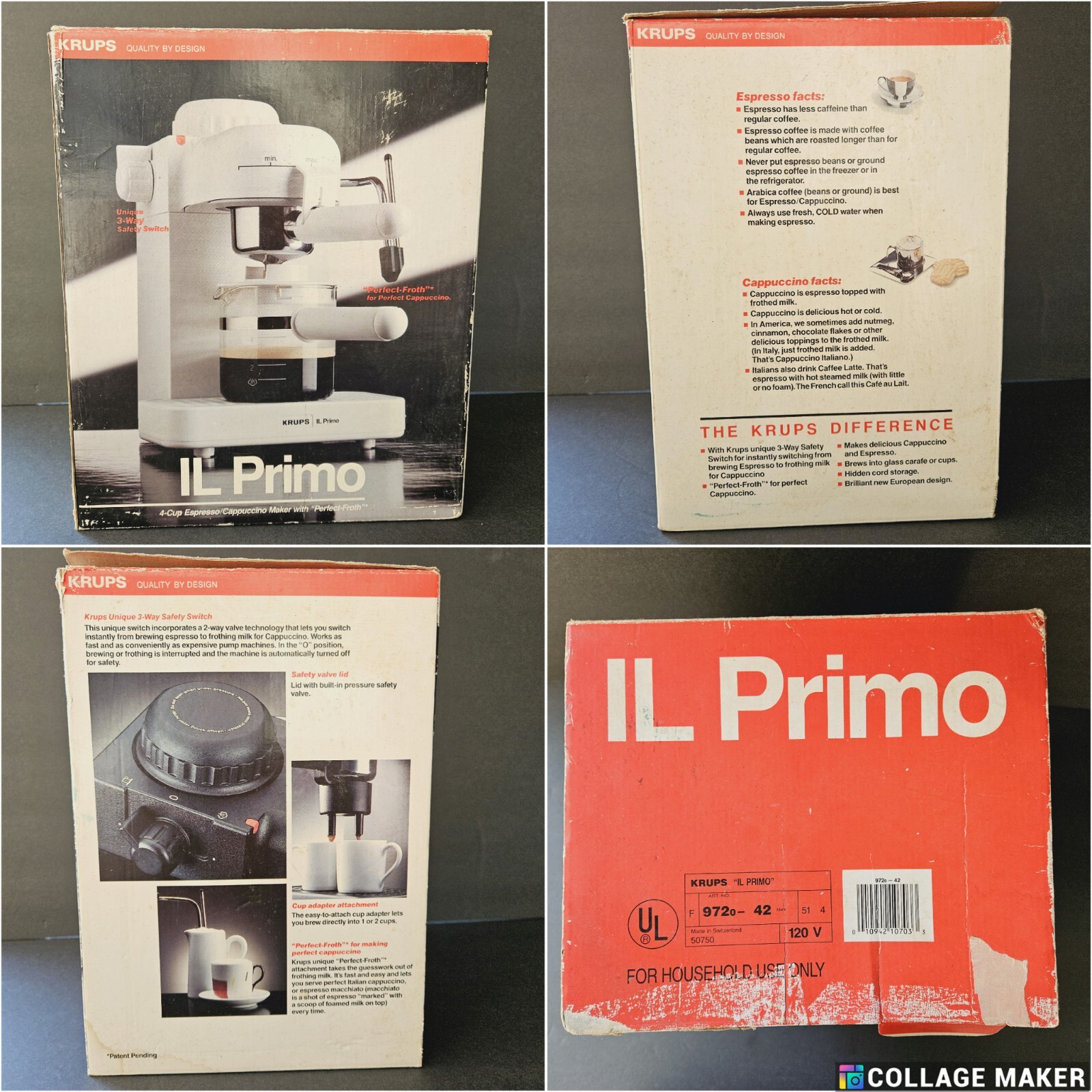 Krups IL Primo Espresso Cappuccino Machine 4 Cup #972 Black WORKS | eBay