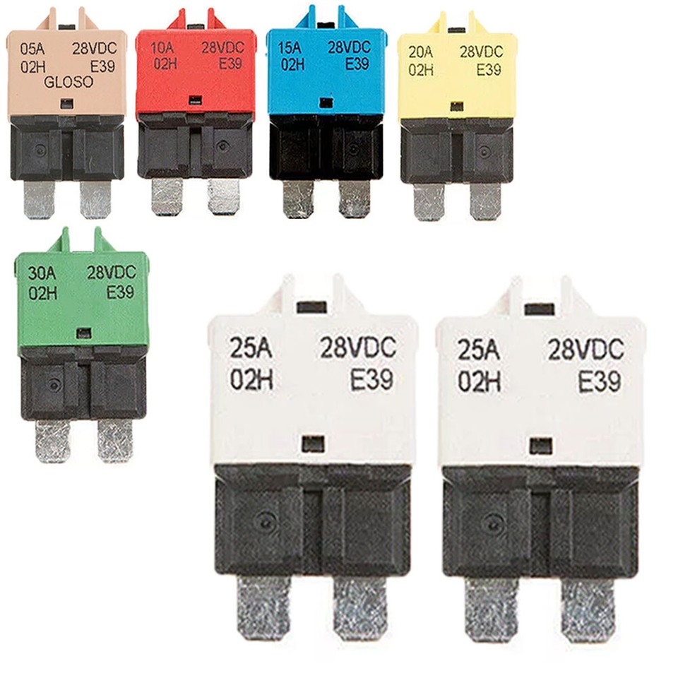 5PC 5A-30A Circuit Breakers Resettable Blade Type Fuse Car Truck Boat ...