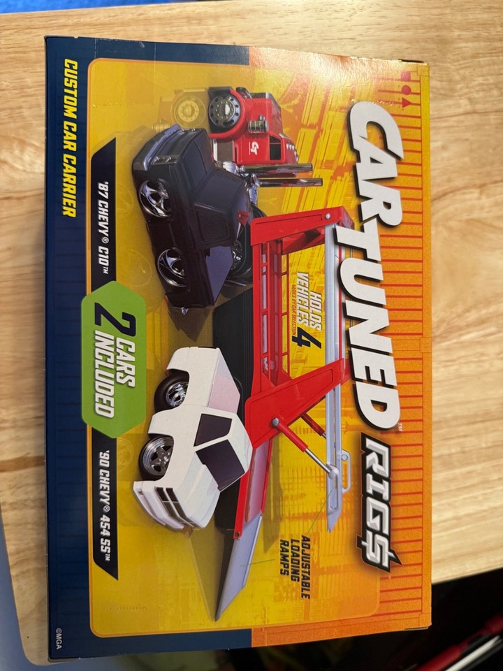 Car Tuned Rigs Custom Car Carrier w/ 2 Cars ‘87 Chevy C10 & ‘90 Chevy ...