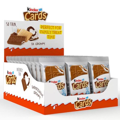 Ferrero Kinder Cards Wafer Biscuit Milk Chocolate Creamy Filling Pack ...