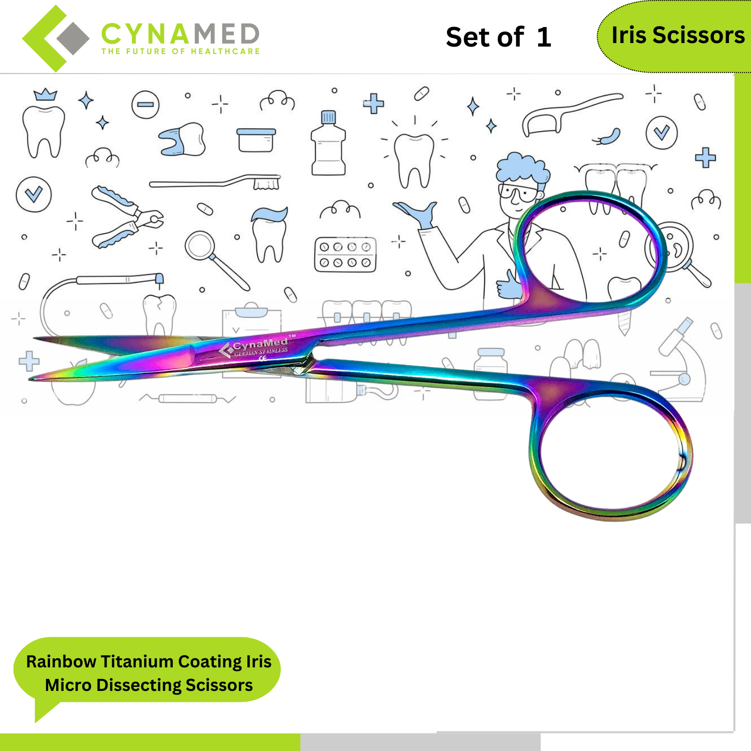 Cynamed Premium Quality Rainbow Titanium Coating Iris Micro Dissecting Scissors | eBay