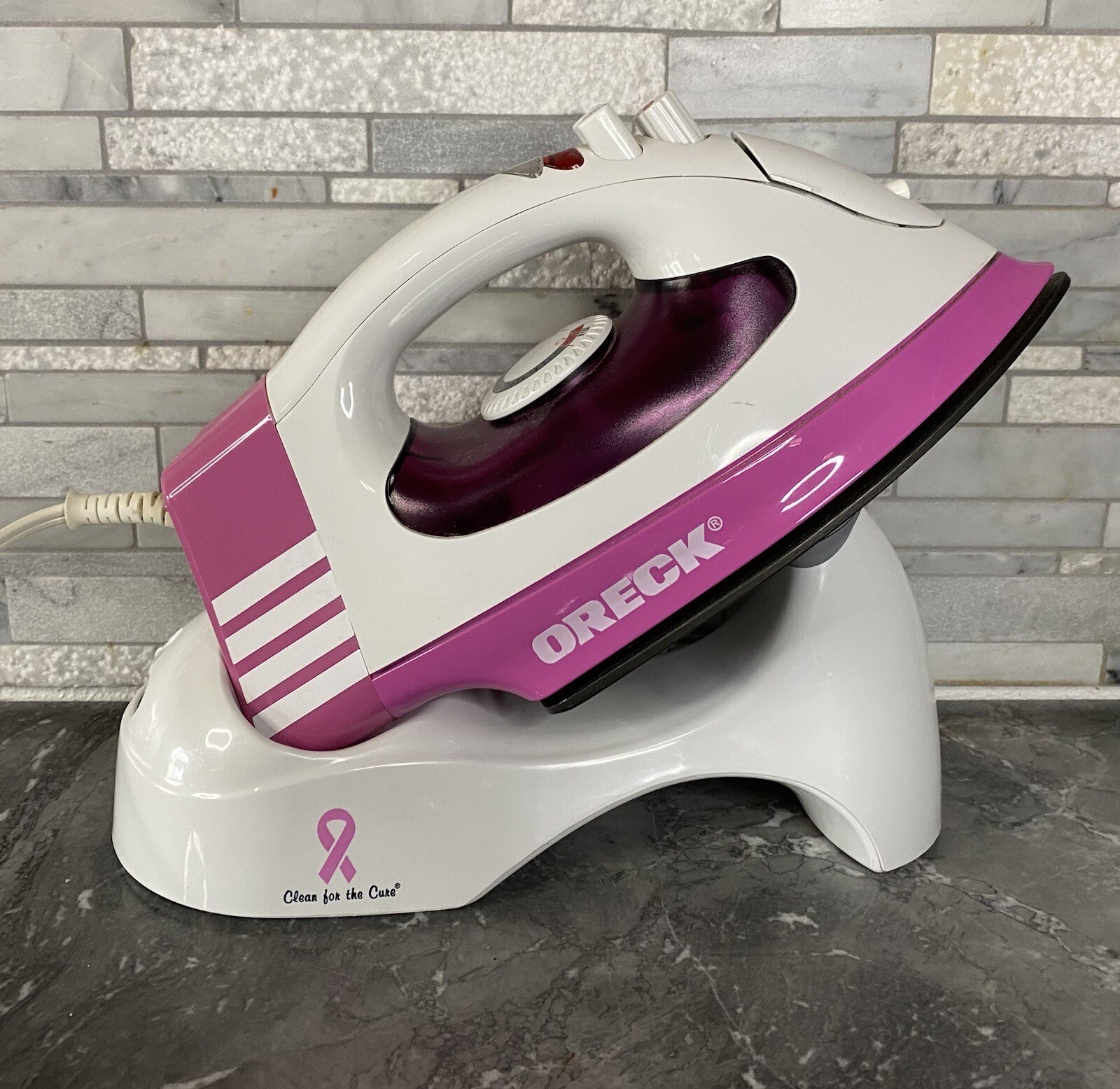 Oreck Corded Speed Steam Iron Clean for the Cure Pink JP8100Cap | eBay