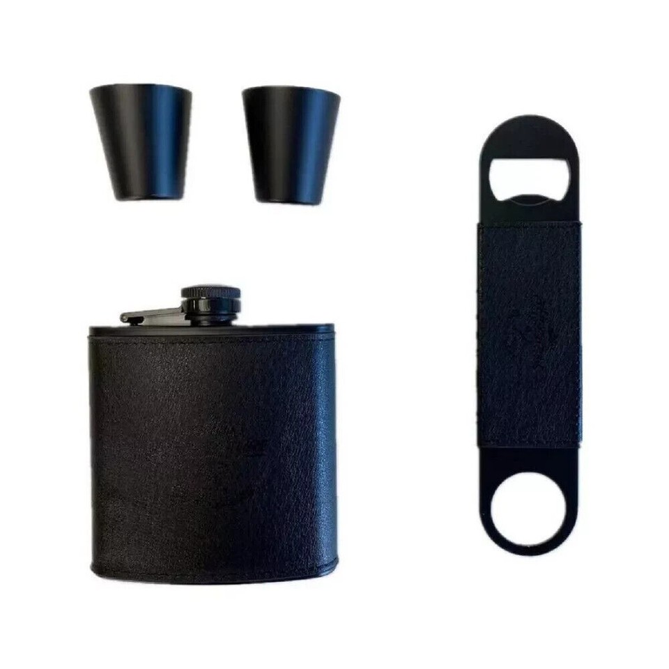 Adventure Out There Deluxe Flask Gift Set Drinkware Black 4 Piece Set ...