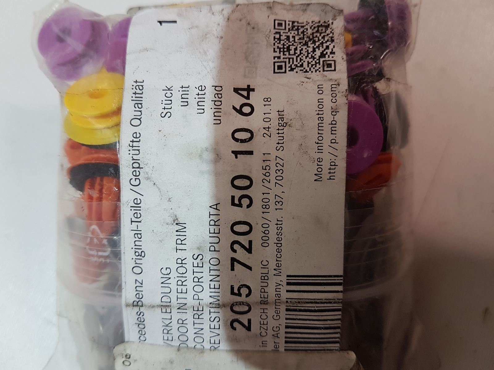 Befestigungsmaterial Türverkleidung hinten Mercedes C205 A205 S205 X253 ...