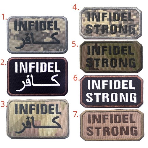 Embroidered U.S. ARMY Infidel Strong Hook Loop Patch Back Emblem Fastener Badge | eBay