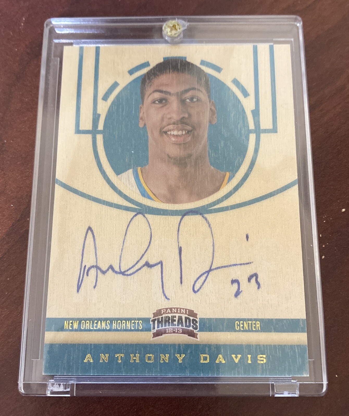 2012 Panini Threads Anthony Davis Auto Rookie RC Card #201-NEW ORLEANS ...