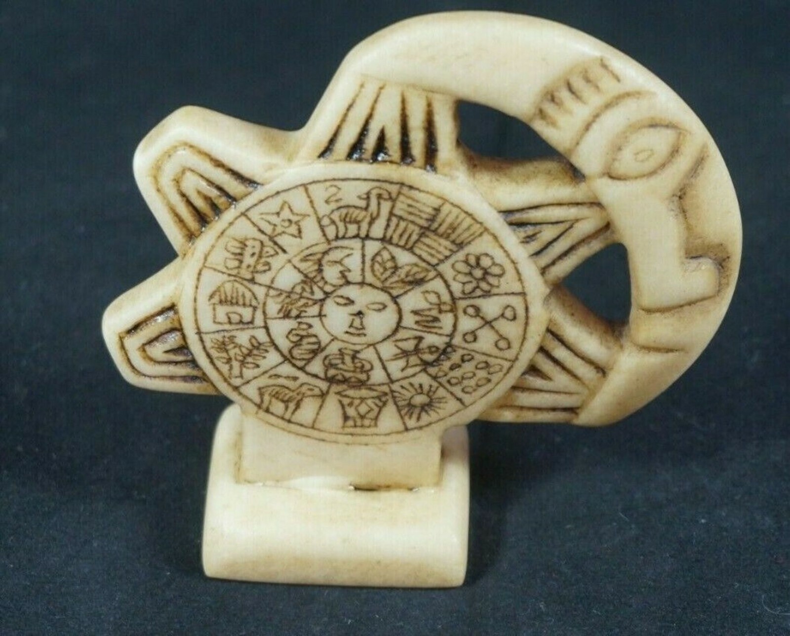 Peruvian Hand carved Inca's calendar with Sun and Moon | eBay