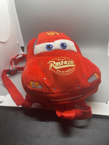 Disney Pixar Cars Lightning McQueen Plush Rust-eze Backpack Kids Bag | eBay