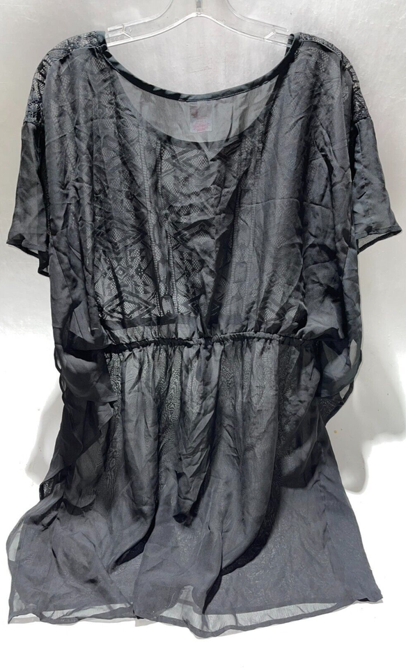 Size XL - Women's XHILARATION Black Sheer Swimsuit Cover Up | eBay