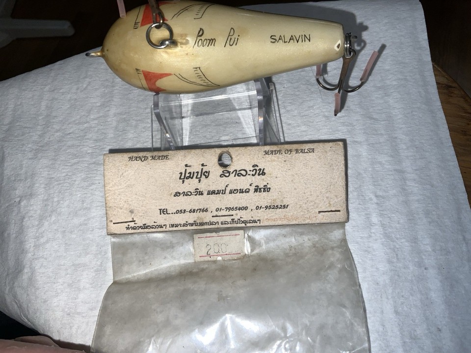 VINTAGE FISHING LURE BALSA WOOD HAND MADE RARE IN THE USA LOOK SIGNED 👀 ...